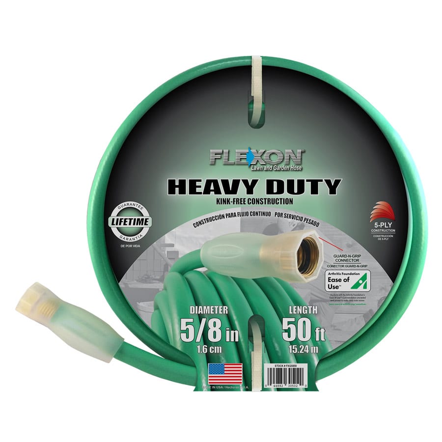 Flexon FXG5850-front-w 50-Foot Heavy Duty 5-Ply Forever Garden Hose ...