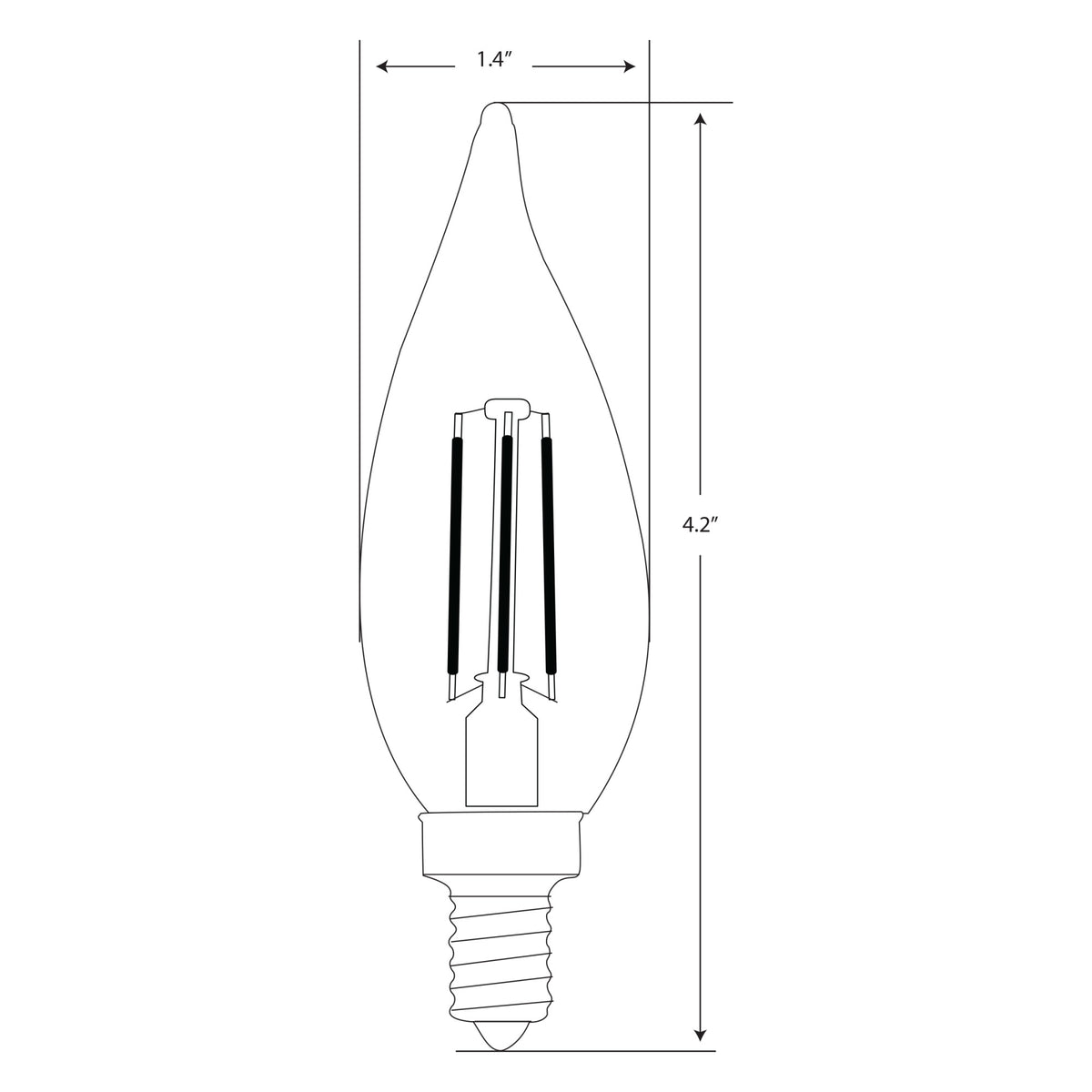 Feit Electric 3.3W (40W Replacement) Soft White (2700K) BA10 Dimmable ...